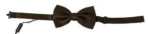 Dolce & Gabbana Polka Dots Silk Bow Tie - Brown