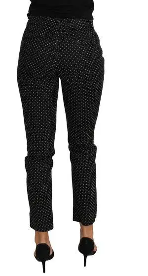 Dolce & Gabbana Polka Dot Cropped Straight Dress Pants