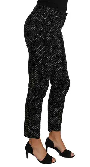 Dolce & Gabbana Polka Dot Cropped Straight Dress Pants