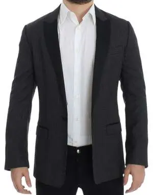Dolce & Gabbana Wool Slim Martini Blazer - Black