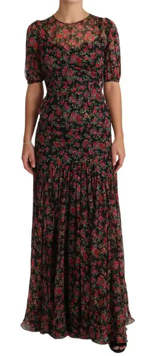 Dolce & Gabbana Floral Roses A-line Maxi Gown