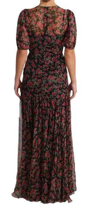 Dolce & Gabbana Floral Roses A-line Maxi Gown