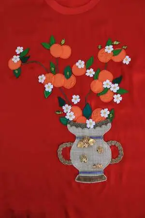 Dolce & Gabbana Silk Floral Applique Blouse