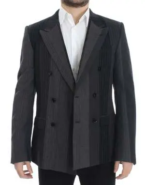 Dolce & Gabbana Striped Wool Stretch Blazer