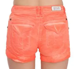 Plein Sud Mid-rise Denim Mini Shorts - Orange