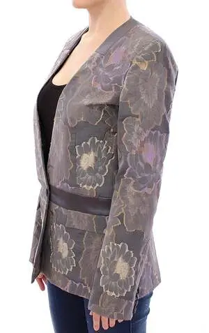 ROBERTO FRAGATA Floral Silk Lined Cotton Blazer