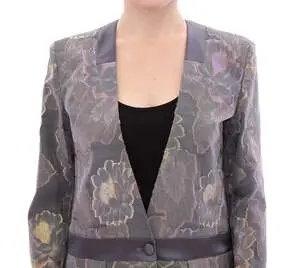 ROBERTO FRAGATA Floral Silk Lined Cotton Blazer