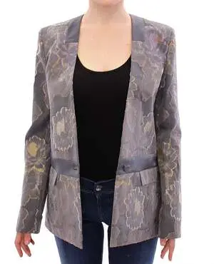 ROBERTO FRAGATA Floral Silk Lined Cotton Blazer