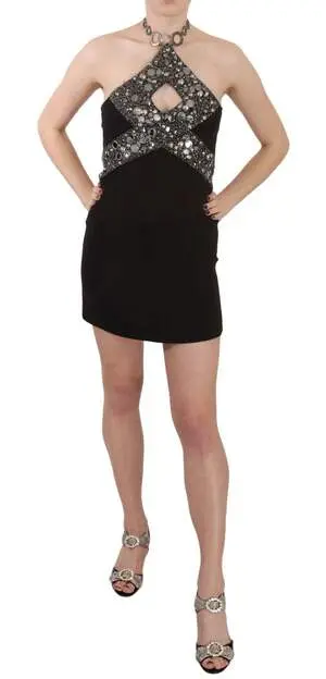 John Richmond Sequined Stretch Mini Shift Dress