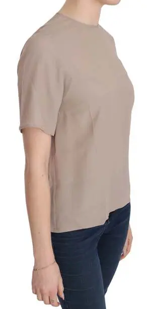Dolce & Gabbana Crew Neck Short Sleeve Blouse - Beige