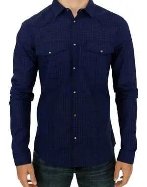 Costume National Blue Checkered Cotton Shirt - Red