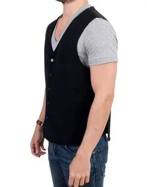 Costume National Wool Blend Casual Vest - Black