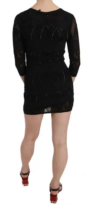 John Richmond Silk Sequined Mini Dress