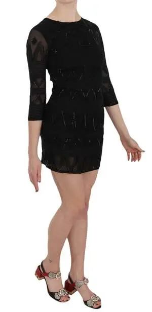 John Richmond Silk Sequined Mini Dress