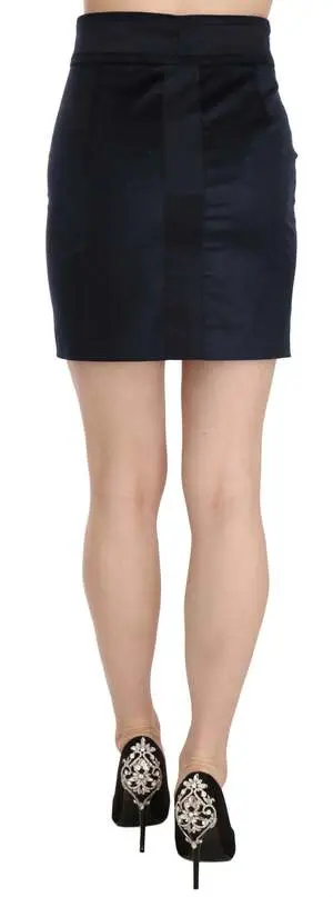 GF FERRE Cotton Blend High Waist A-line Mini Skirt