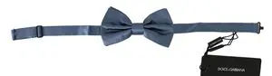 Dolce & Gabbana 100% Silk Adjustable Bow Tie - Blue
