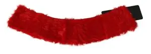 Dolce & Gabbana Fur Neck Collar Wrap Lambskin Scarf - Red