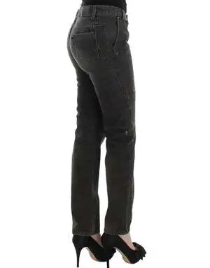 Costume National Distressed Straight Leg Jeans - Gray