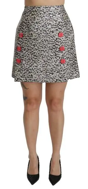 Dolce & Gabbana A-line High Waist Skirt - Silver