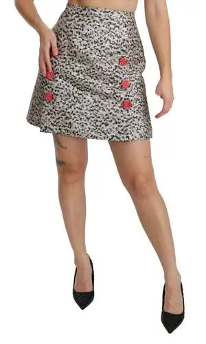 Dolce & Gabbana A-line High Waist Skirt - Silver