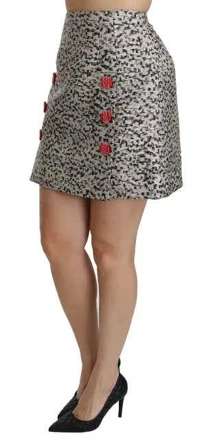 Dolce & Gabbana A-line High Waist Skirt - Silver