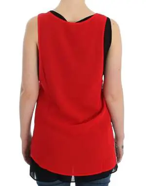 Costume National Sleeveless Printed Top - Black