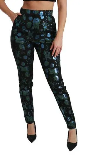 Dolce & Gabbana Floral Metallic Slim Pants