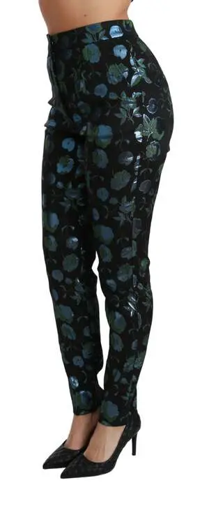 Dolce & Gabbana Floral Metallic Slim Pants