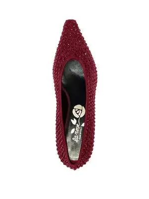 LA ROSE Heeled Ballerina Shoes With Crystal Embellishments