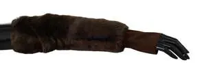 Dolce & Gabbana Elbow-length Fingerless Gloves - Brown