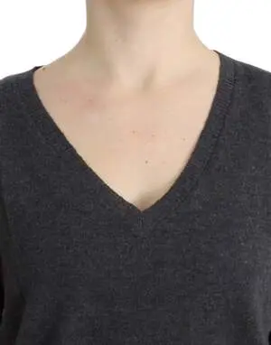 Costume National Orange V-neck Short Sleeve Sweater