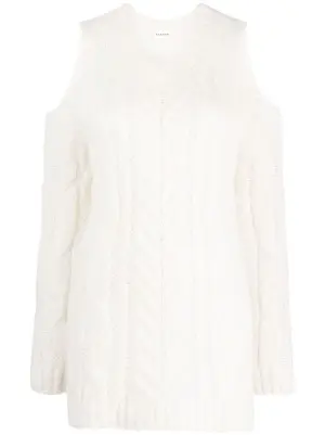 PAROSH Off-shoulder Crochet Jumper