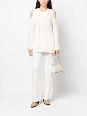 PAROSH Off-shoulder Crochet Jumper