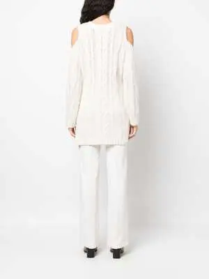 PAROSH Off-shoulder Crochet Jumper