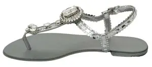 Dolce & Gabbana Crystal Embellished Sandals - Silver
