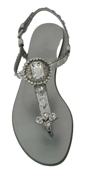 Dolce & Gabbana Crystal Embellished Sandals - Silver