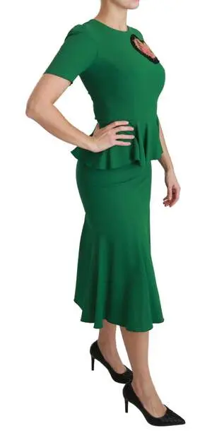 Dolce & Gabbana Heart Patch Mermaid Midi Dress