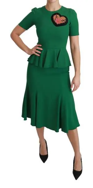 Dolce & Gabbana Heart Patch Mermaid Midi Dress