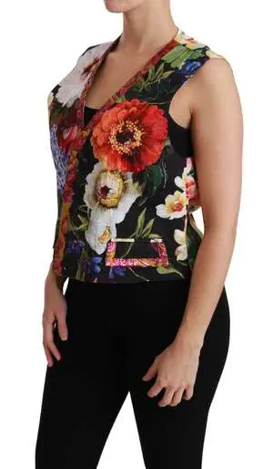 Dolce & Gabbana Floral Brocade Sleeveless Waistcoat