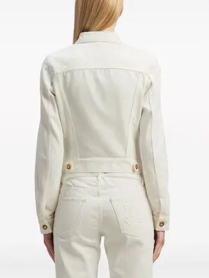 Palm Angels Spread-collar Cotton Denim Jacket - Ecru