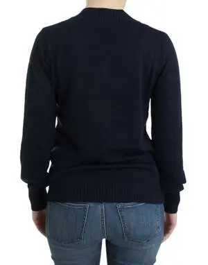 Costume National Dark V-neck Wool Blend Sweater