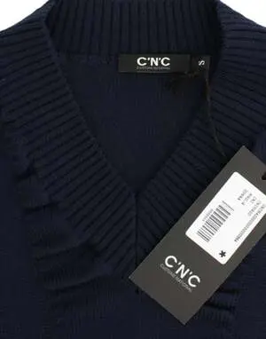 Costume National Dark V-neck Wool Blend Sweater