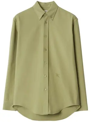 Burberry Logo-embroidered Cotton Shirt