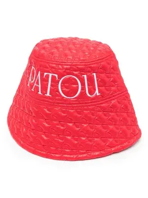 PATOU Embroidered Logo Bucket Hat - Red