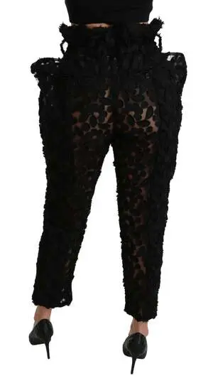 Dolce & Gabbana Floral Lace High Waist Tapered Pants