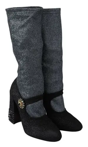 Dolce & Gabbana Crystal Embellished Mary Jane Booties