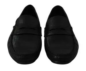 Dolce & Gabbana Lizard Leather Loafers - Black