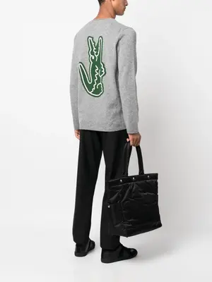 Comme Des Garçons Intarsia-knit Logo Wool Jumper
