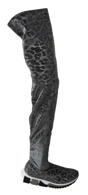 DOLCE & GABBANA Leopard Print High Top Booties
