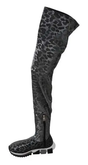 Dolce & Gabbana Leopard Print High Top Booties